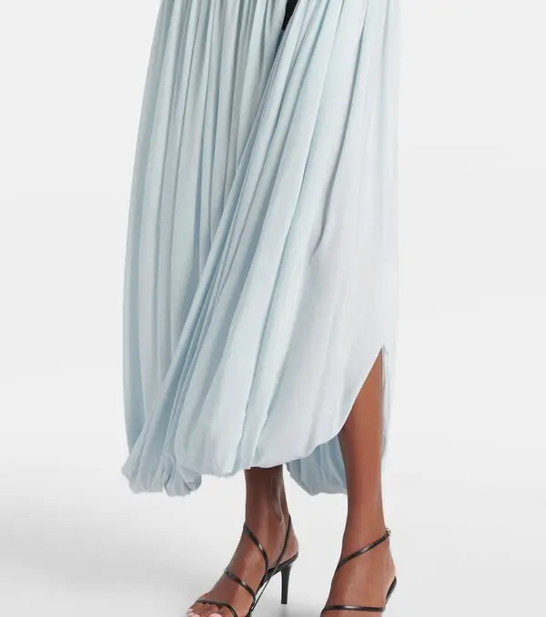 Christopher Esber Suspended Ruched Jersey Maxi Dress - Blue