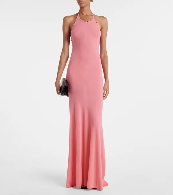 Christopher Esber Beach Quartz Embellished Maxi Dress
