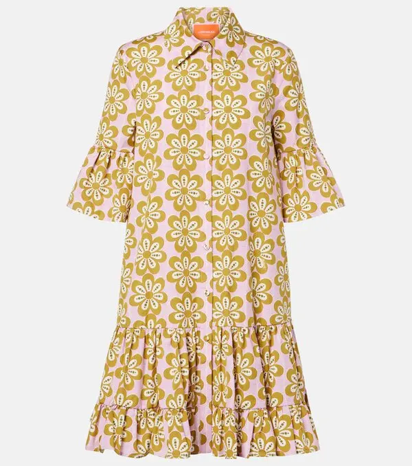 La DoubleJ Choux Floral Cotton Poplin Shirt Dress - Multicoloured