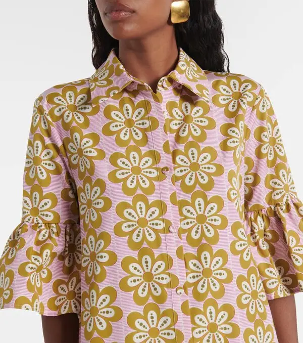 La DoubleJ Choux Floral Cotton Poplin Shirt Dress - Multicoloured