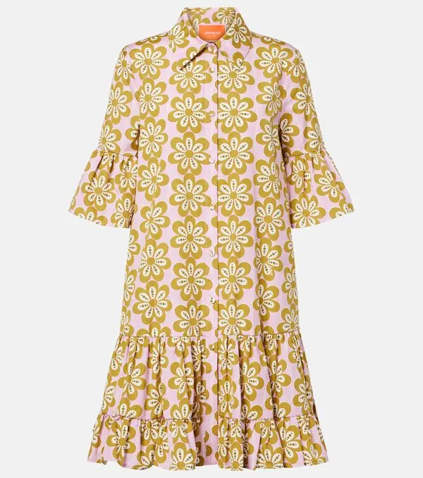 La DoubleJ Choux Floral Cotton Poplin Shirt Dress - Multicoloured