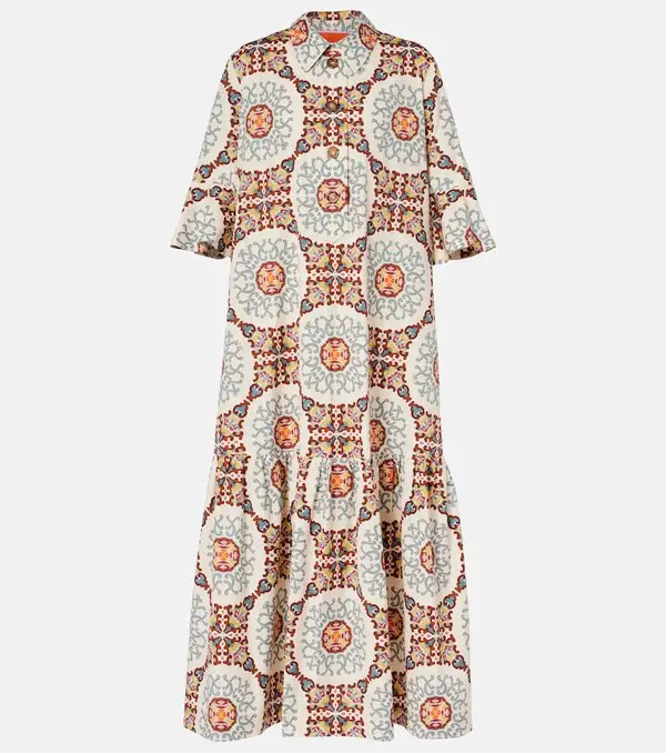 La DoubleJ Artemis Printed Cotton Poplin Shirt Dress - Multicoloured