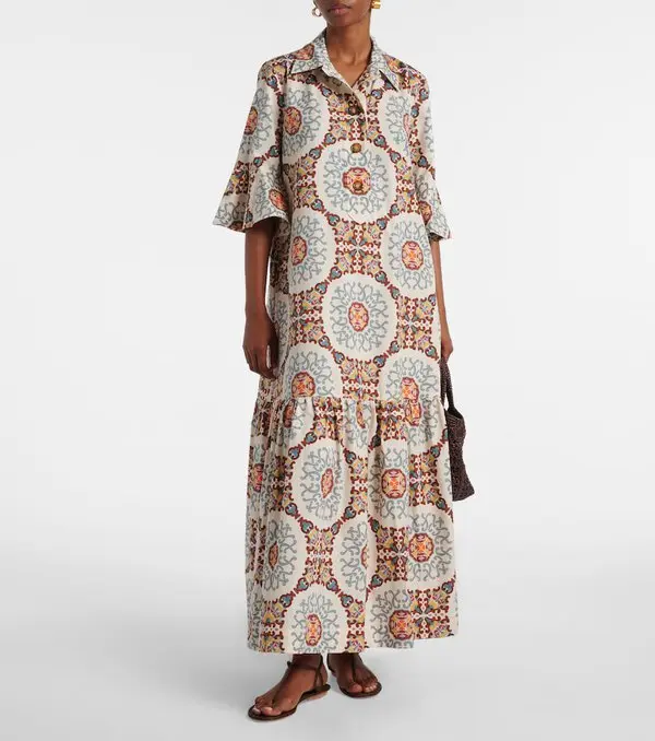 La DoubleJ Artemis Printed Cotton Poplin Shirt Dress - Multicoloured