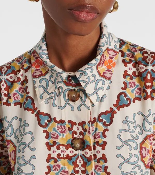La DoubleJ Artemis Printed Cotton Poplin Shirt Dress - Multicoloured