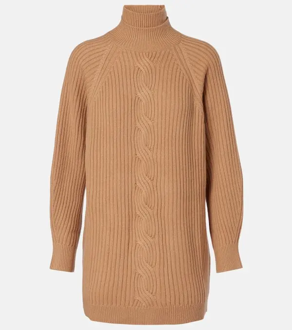 Max Mara Alcazar Wool And Cashmere Turtleneck Sweater - Brown