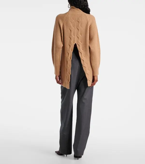 Max Mara Alcazar Wool And Cashmere Turtleneck Sweater - Brown