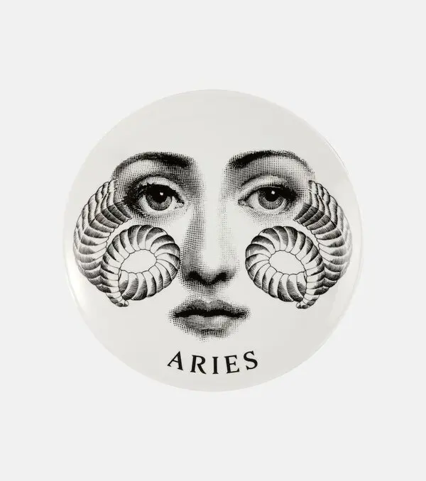 FORNASETTI Tema E Variazioni N.348 Aries Wall Plate - Black