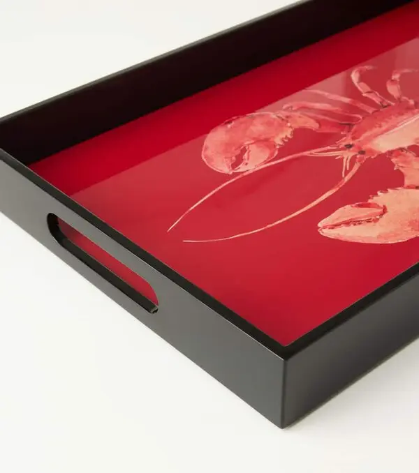 LES-OTTOMANS Lobster Lacquered Wooden Tray