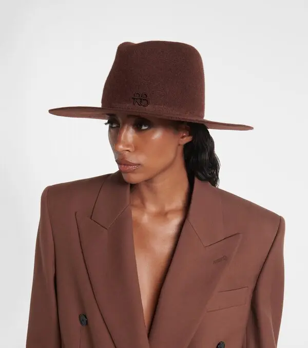Ruslan Baginskiy Wool-blend Felt Fedora - Brown