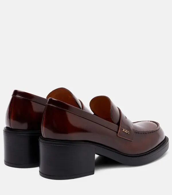 TOD'S Leather Loafer Pumps - Brown