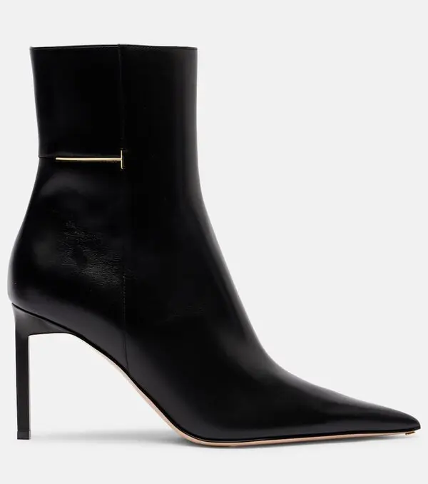 TOM FORD Julianne 85 Leather Ankle Boots