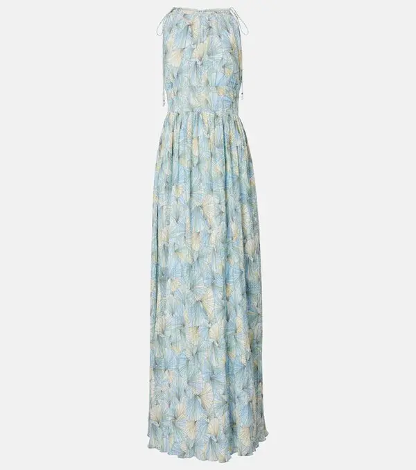 Veronica Beard Yardley Floral Pleated Chiffon Gown - Multicoloured