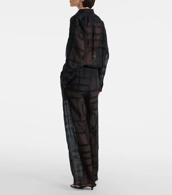 TOTEME Cotton And Silk Voile Wide-leg Pants