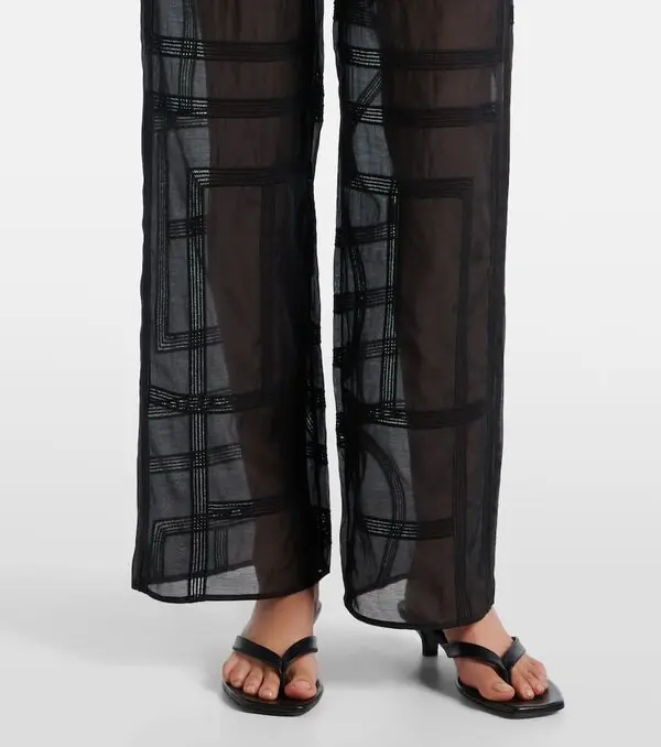 TOTEME Cotton And Silk Voile Wide-leg Pants