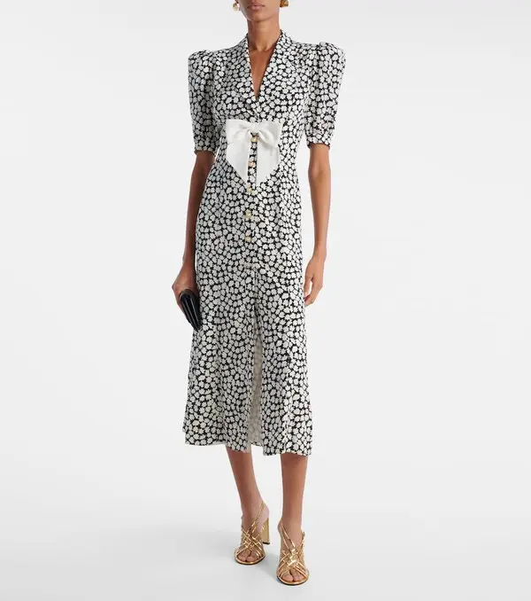 Alessandra Rich Floral-print Silk Midi Dress