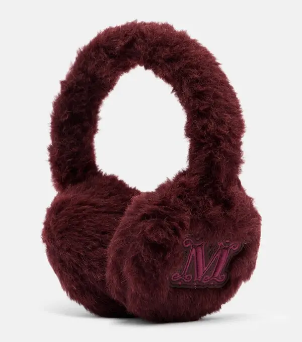 Max Mara Alpaca, Wool, And Silk Earmuffs - Burgundy