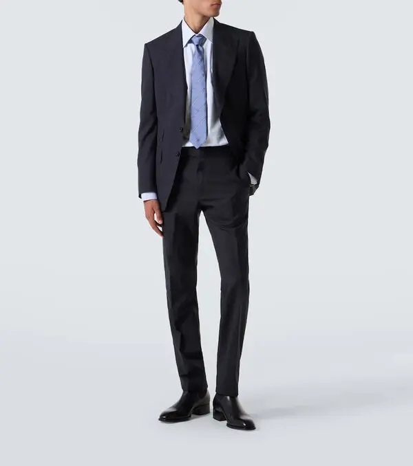 TOM FORD Checked Cotton Shirt - Blue