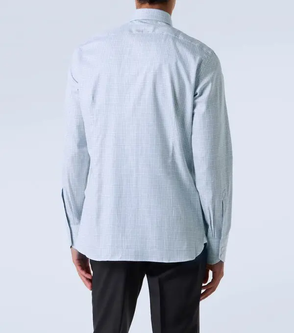 TOM FORD Checked Cotton Shirt - Blue