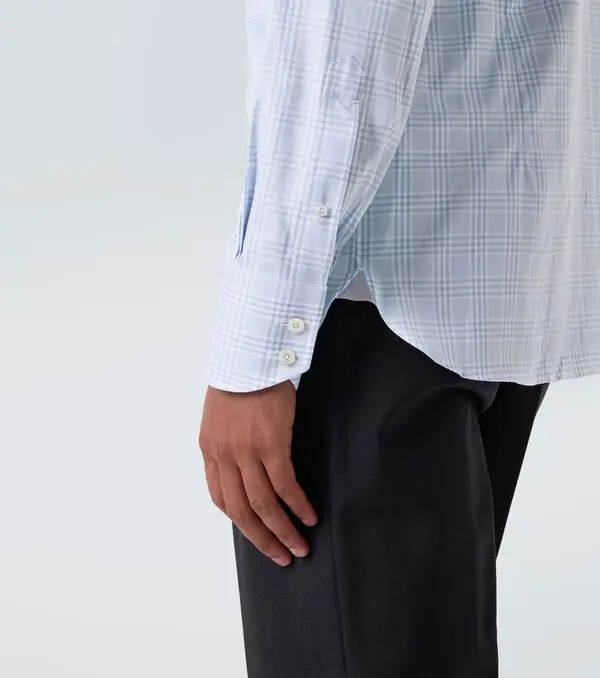 TOM FORD Checked Cotton Shirt - Blue