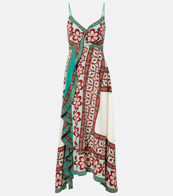 La DoubleJ Turn Around Silk Crêpe De Chine Maxi Dress - Multicoloured