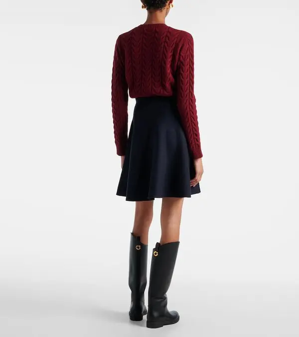 Max Mara Ubalda Virgin Wool Miniskirt - Blue
