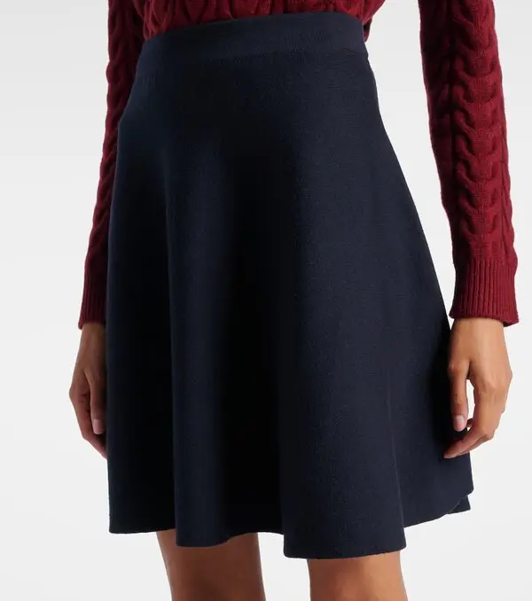 Max Mara Ubalda Virgin Wool Miniskirt - Blue