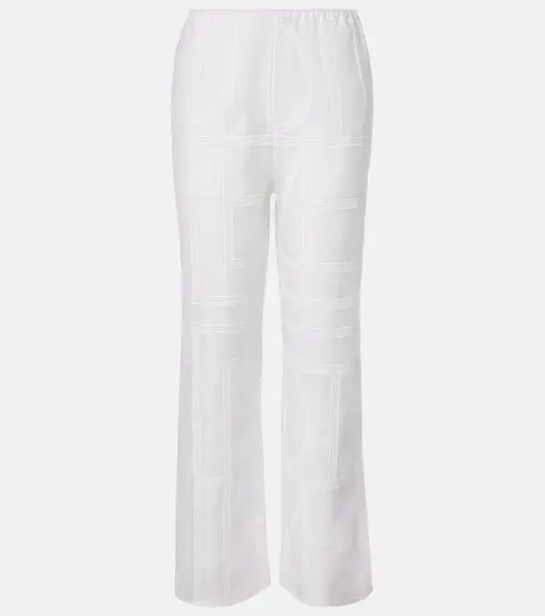 TOTEME Cotton And Silk Voile Wide-leg Pants - White