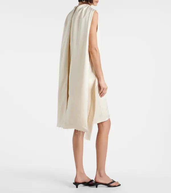 TOTEME Cocoon Deconstructed Satin Mini Dress - Beige