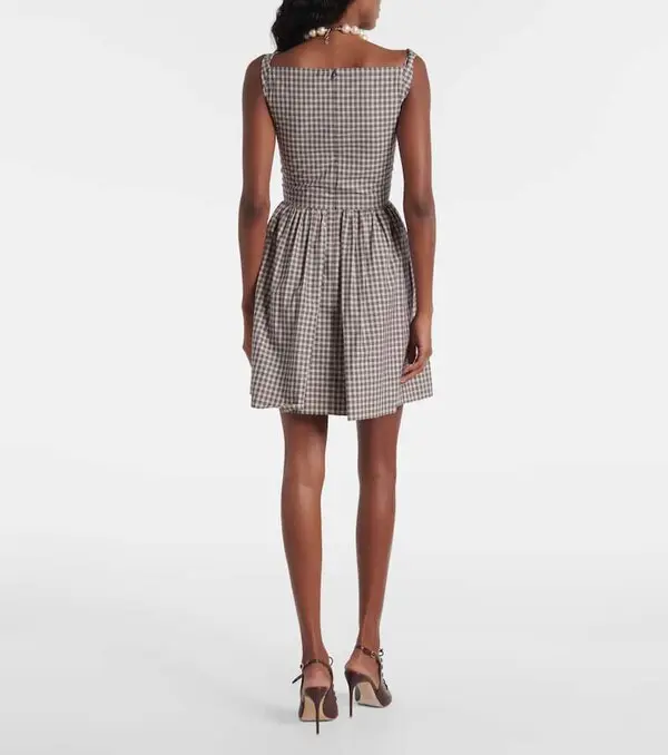 VIVIENNE WESTWOOD Mini Checked Draped Cocktail Dress