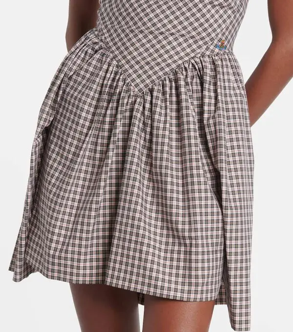 VIVIENNE WESTWOOD Mini Checked Draped Cocktail Dress