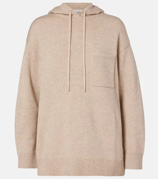 Max Mara Liana Wool And Cashmere Hoodie - Beige