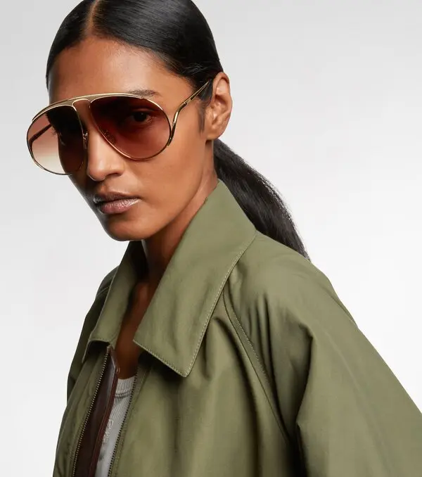 Loewe Hillock Aviator Sunglasses - Gold