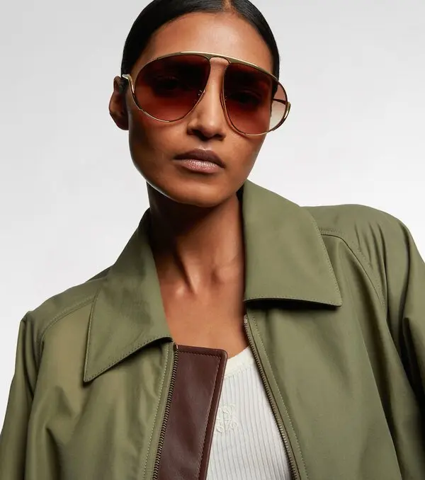 Loewe Hillock Aviator Sunglasses - Gold