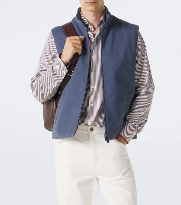 TOD'S Technical Vest With Zip-up Front - Blue