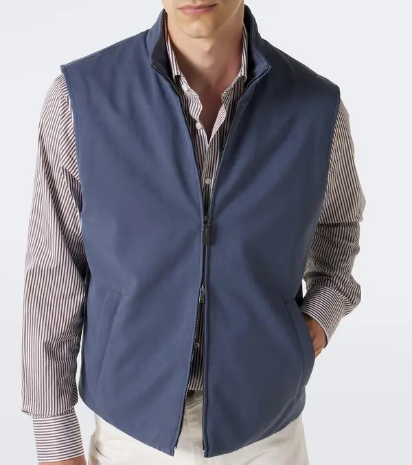 TOD'S Technical Vest With Zip-up Front - Blue