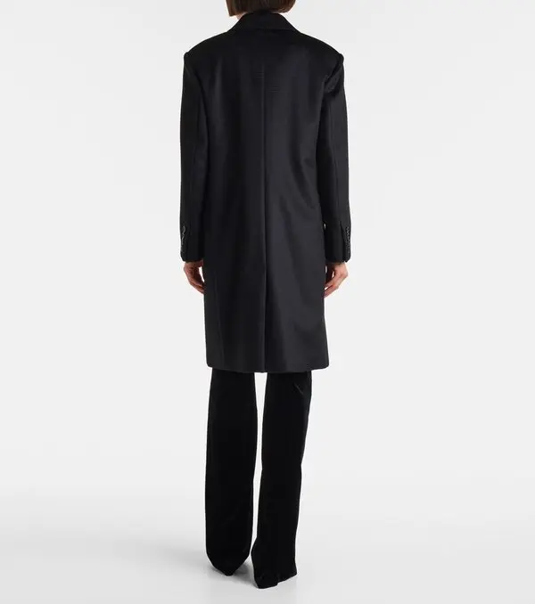 Max Mara Cosa Double-breasted Camel Hair Coat - Black