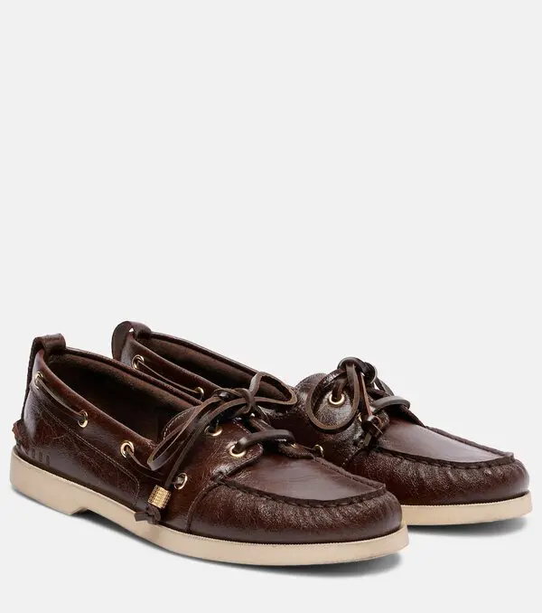 GOLDEN GOOSE Handmade Leather Boat Shoes - Brown