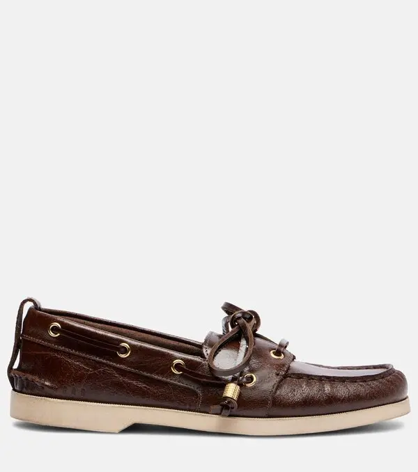 GOLDEN GOOSE Handmade Leather Boat Shoes - Brown