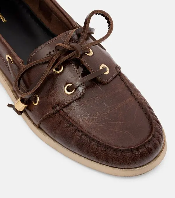 GOLDEN GOOSE Handmade Leather Boat Shoes - Brown