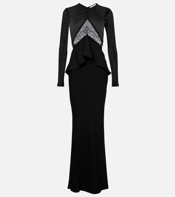 Christopher Esber Endrey Disconnect Lace-trimmed Gown - Black