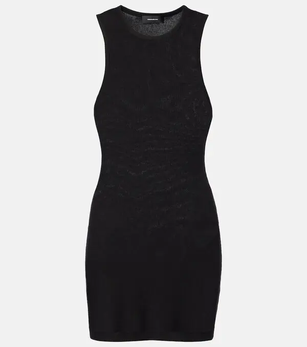 Wardrobe.NYC Racer Cotton-blend Mini Dress