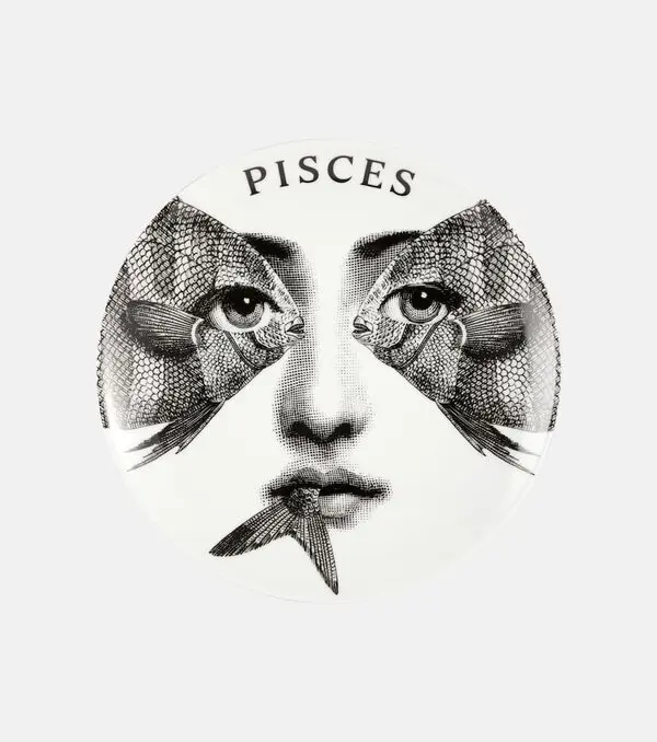 FORNASETTI Tema E Variazioni N.359 Pisces Wall Plate - Black