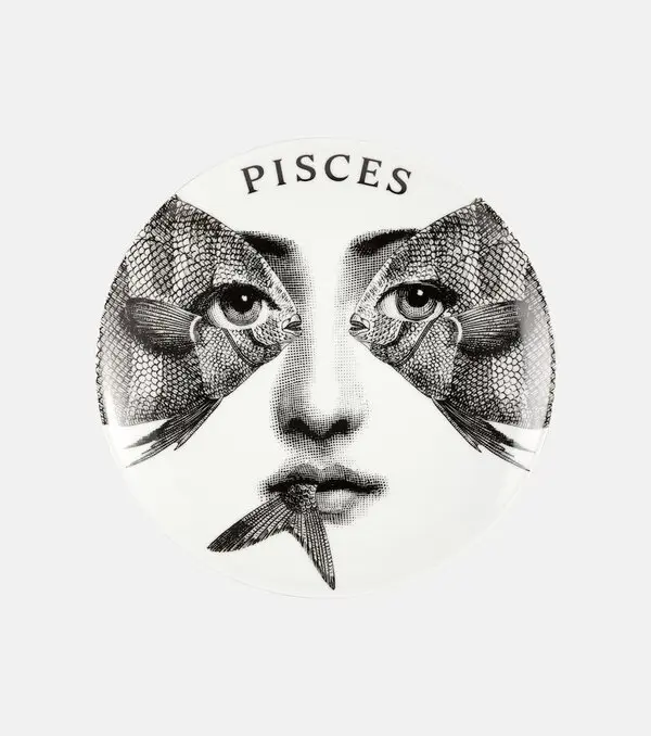 FORNASETTI Tema E Variazioni N.359 Pisces Wall Plate - Black