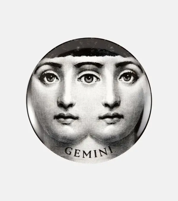 FORNASETTI Tema E Variazioni N.350 Gemini Wall Plate - Black