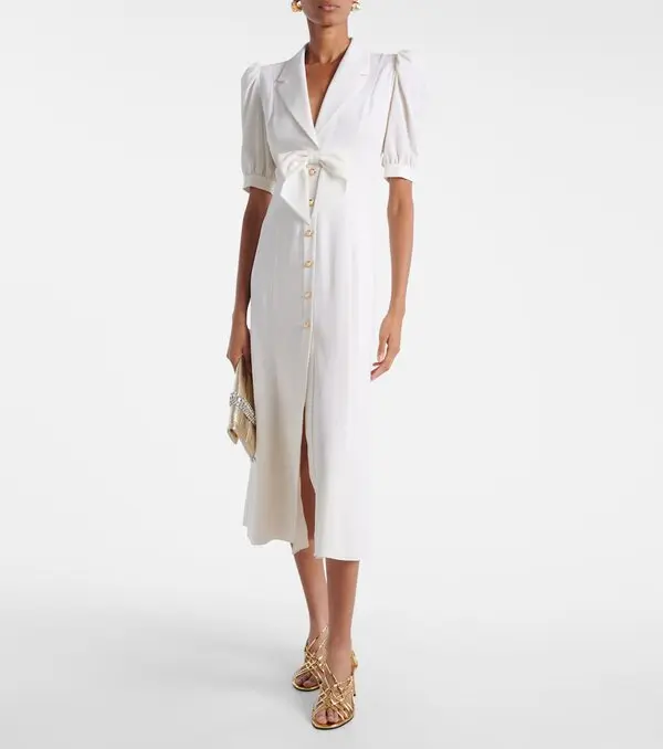 Alessandra Rich Wool-blend Crêpe Midi Dress