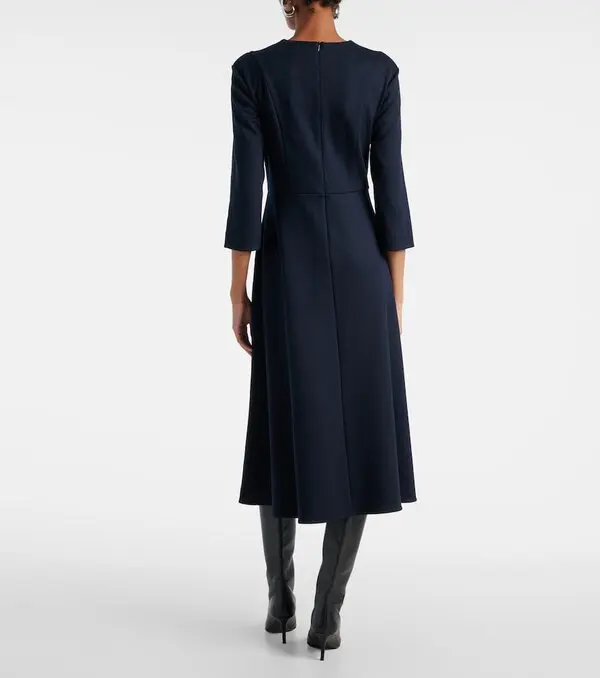 Max Mara Orion Midi Dress In Melange - Blue