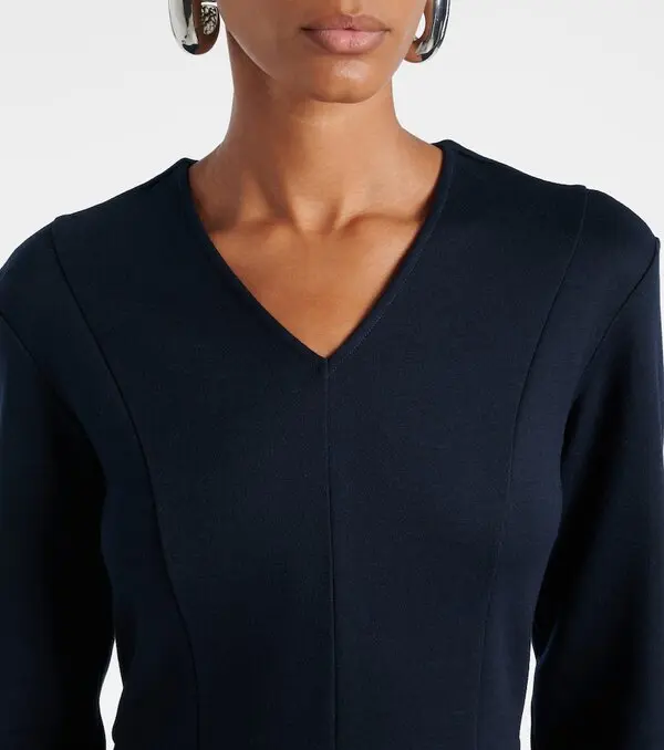 Max Mara Orion Midi Dress In Melange - Blue