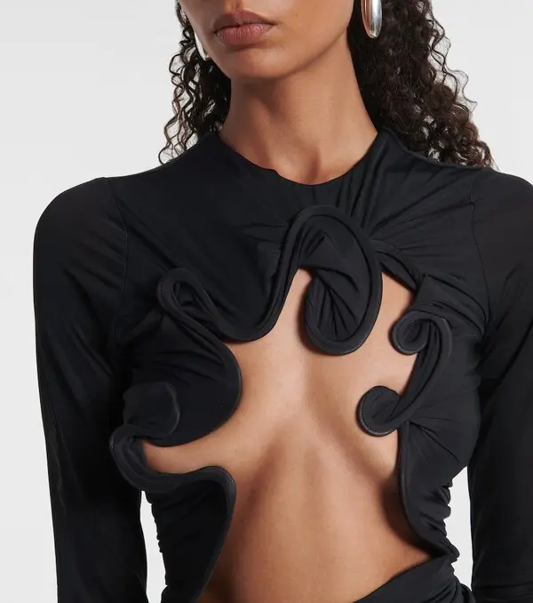 Christopher Esber Mesh Cutout Long Sleeve Top