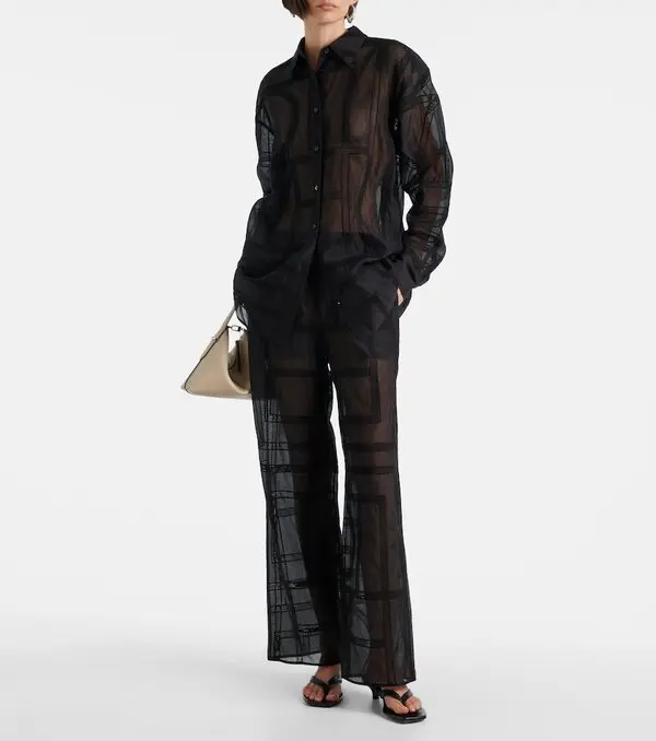 TOTEME Embroidered Cotton And Silk Voile Shirt