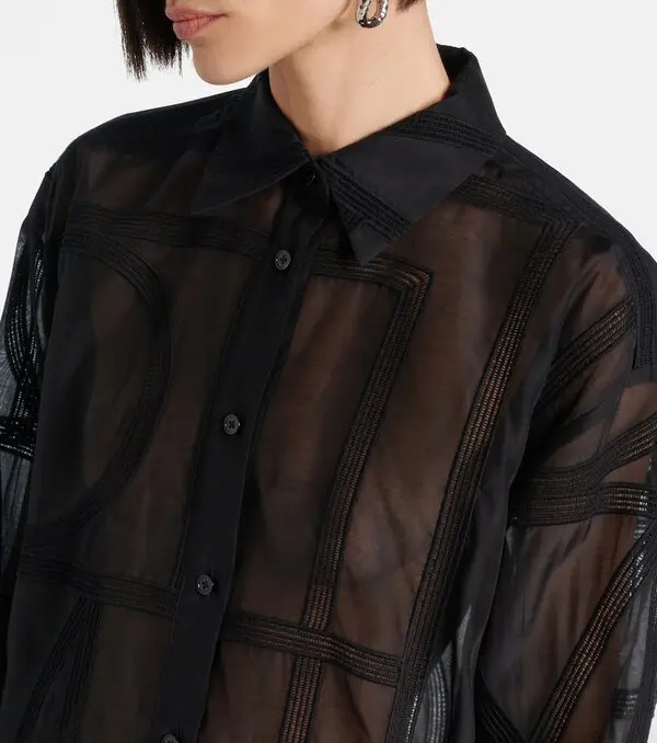 TOTEME Embroidered Cotton And Silk Voile Shirt